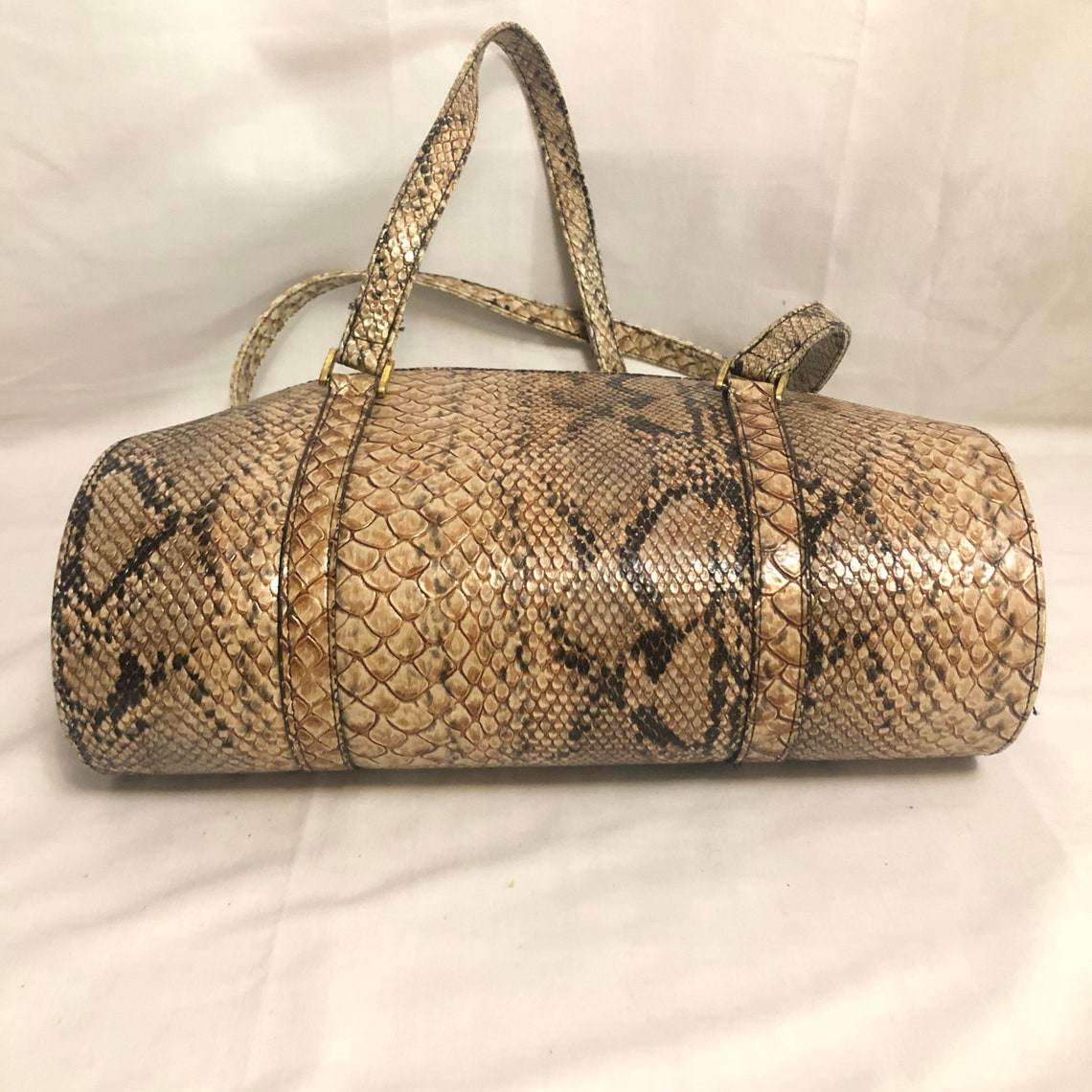 Natural Python Shoulder Bag Brown Faux Snakeskin Baguette - Etsy