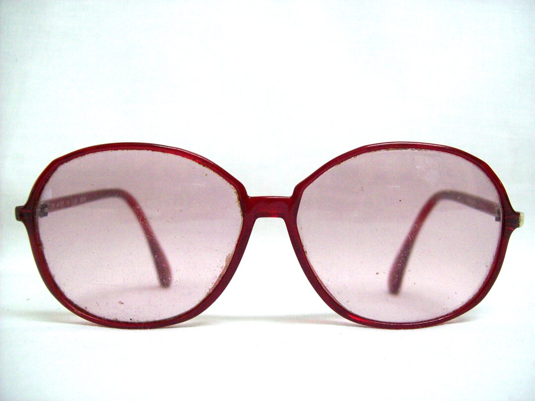 Vintage Silhouette Red Big Round Sunglasses C 5560 Made in Austria ...
