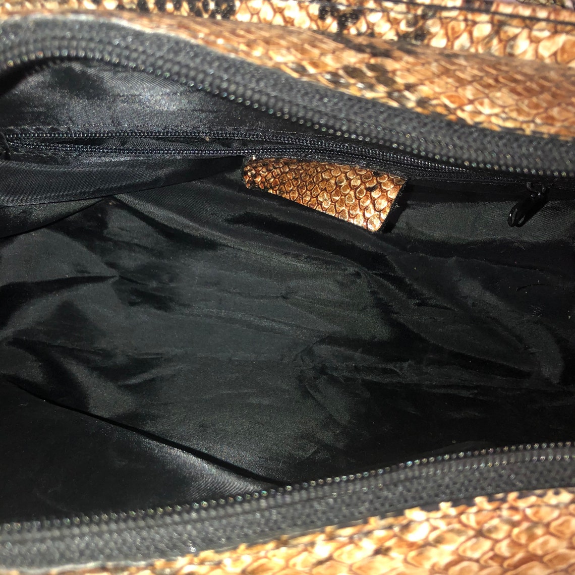 Natural Python Shoulder Bag Brown Faux Snakeskin Baguette - Etsy