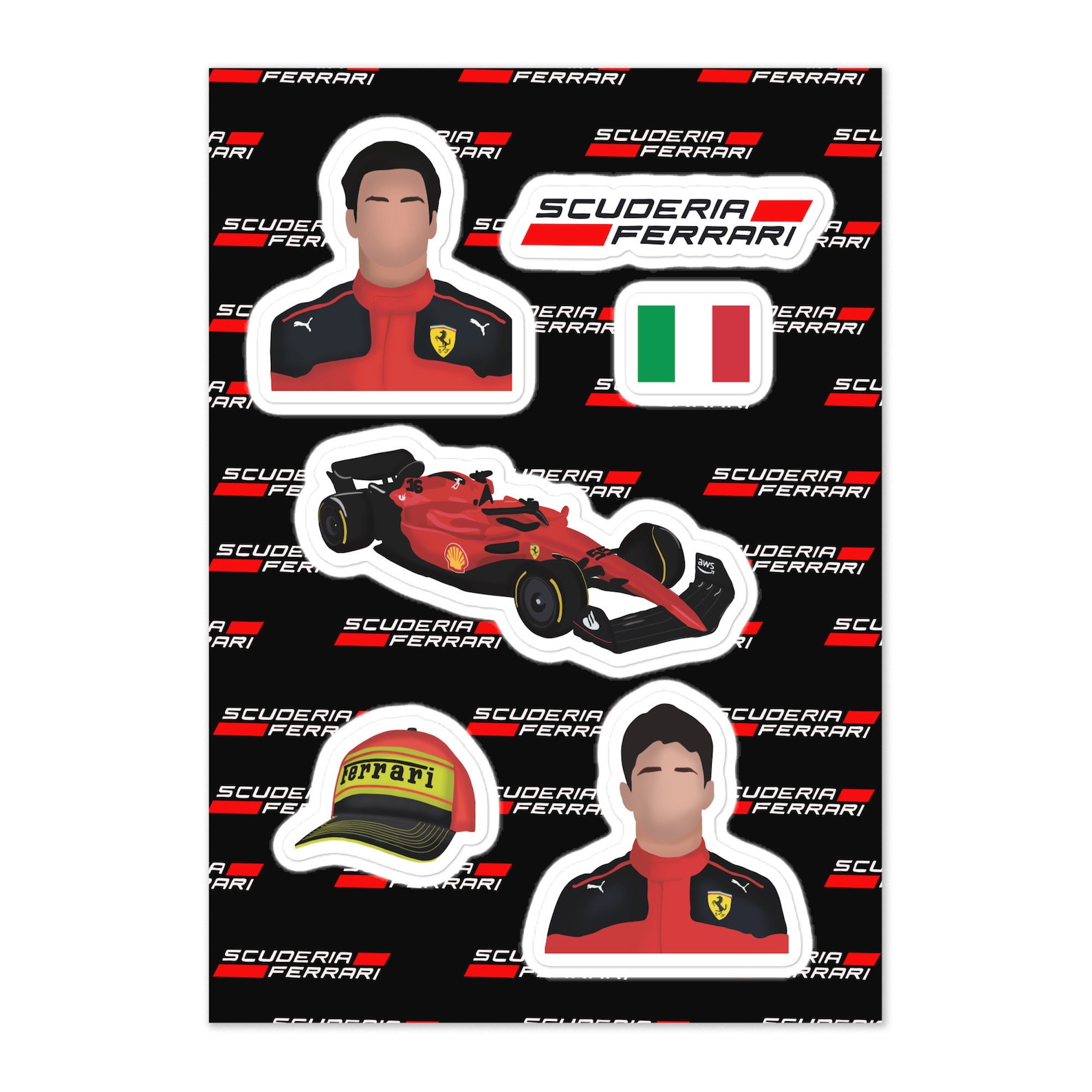 Ferrari F1 2023 Sticker Sheet | Carlos Sainz Charles Leclerc Scuderia ...