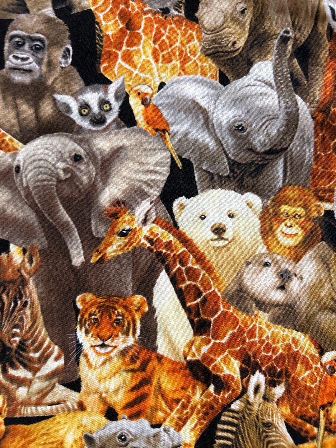 Animal Kingdom Fabric, Michael Searle Animal Print, Cotton Print Fabric ...