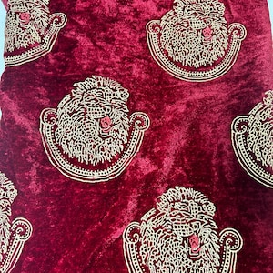 Isi Agu Red Velvet Nigerian Igbo Tribal Fabric per Yard/ Nigerian Feni ...