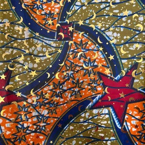 Star and Moon African Fabric per Yard/ African Textiles/ Clothing ...