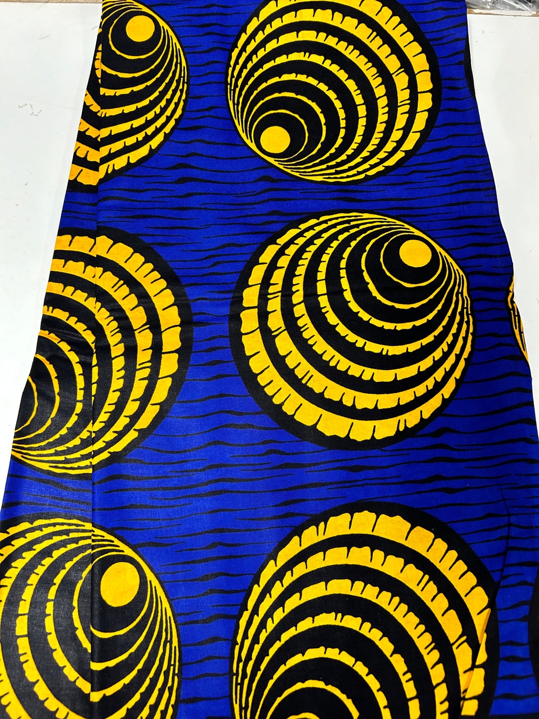 Blue African Fabric per Yard/ African Textiles/ Clothing/ African Print ...