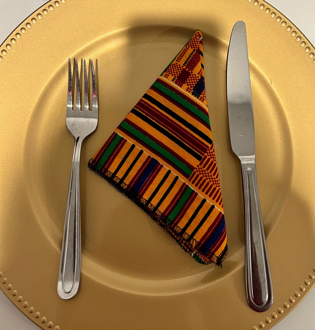 Kente #1 African Napkins, Kente for Home Decor, African Party Napkins ...