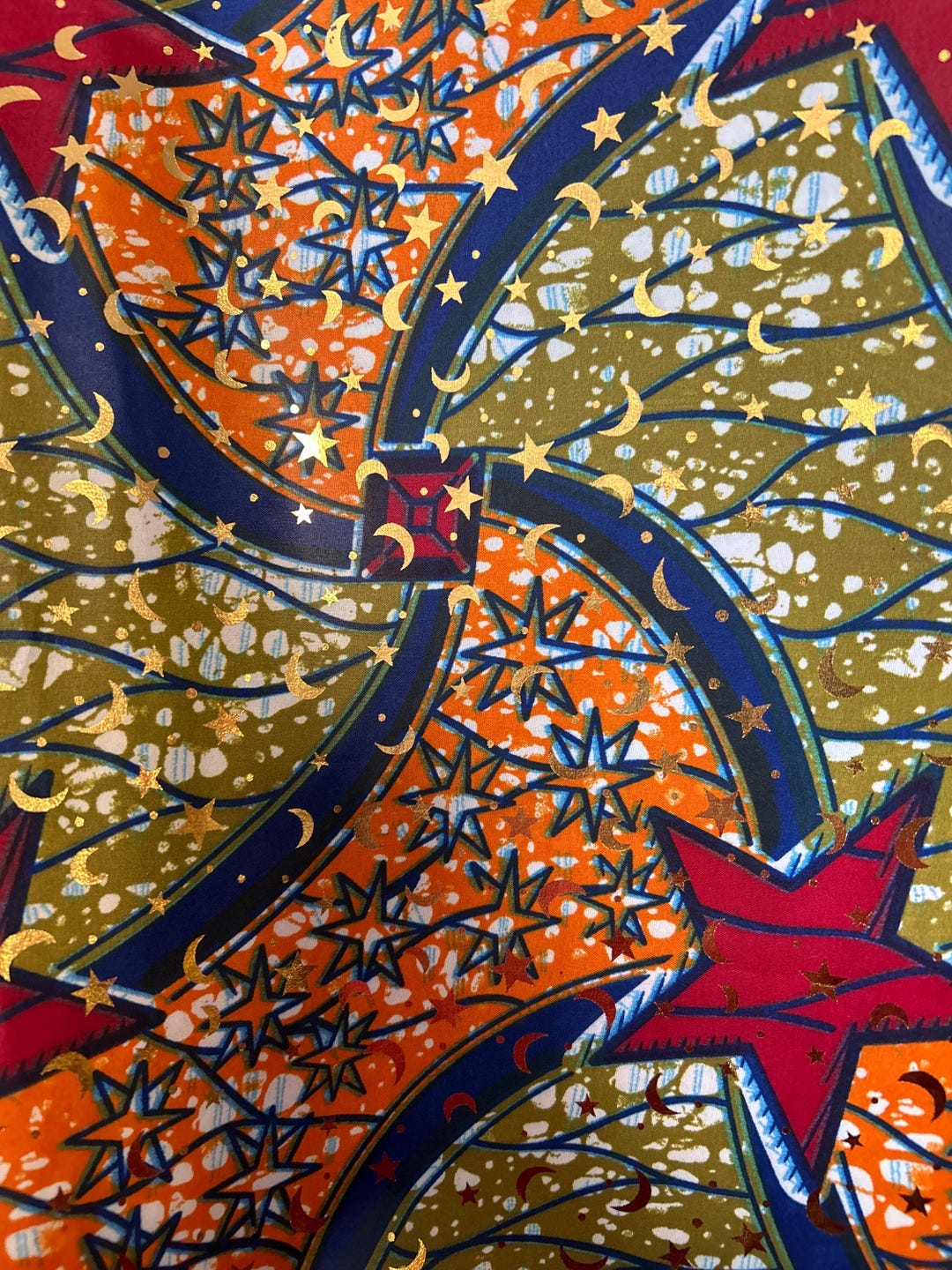 Star and Moon African Fabric per Yard/ African Textiles/ Clothing ...