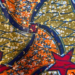 Star and Moon African Fabric per Yard/ African Textiles/ Clothing ...