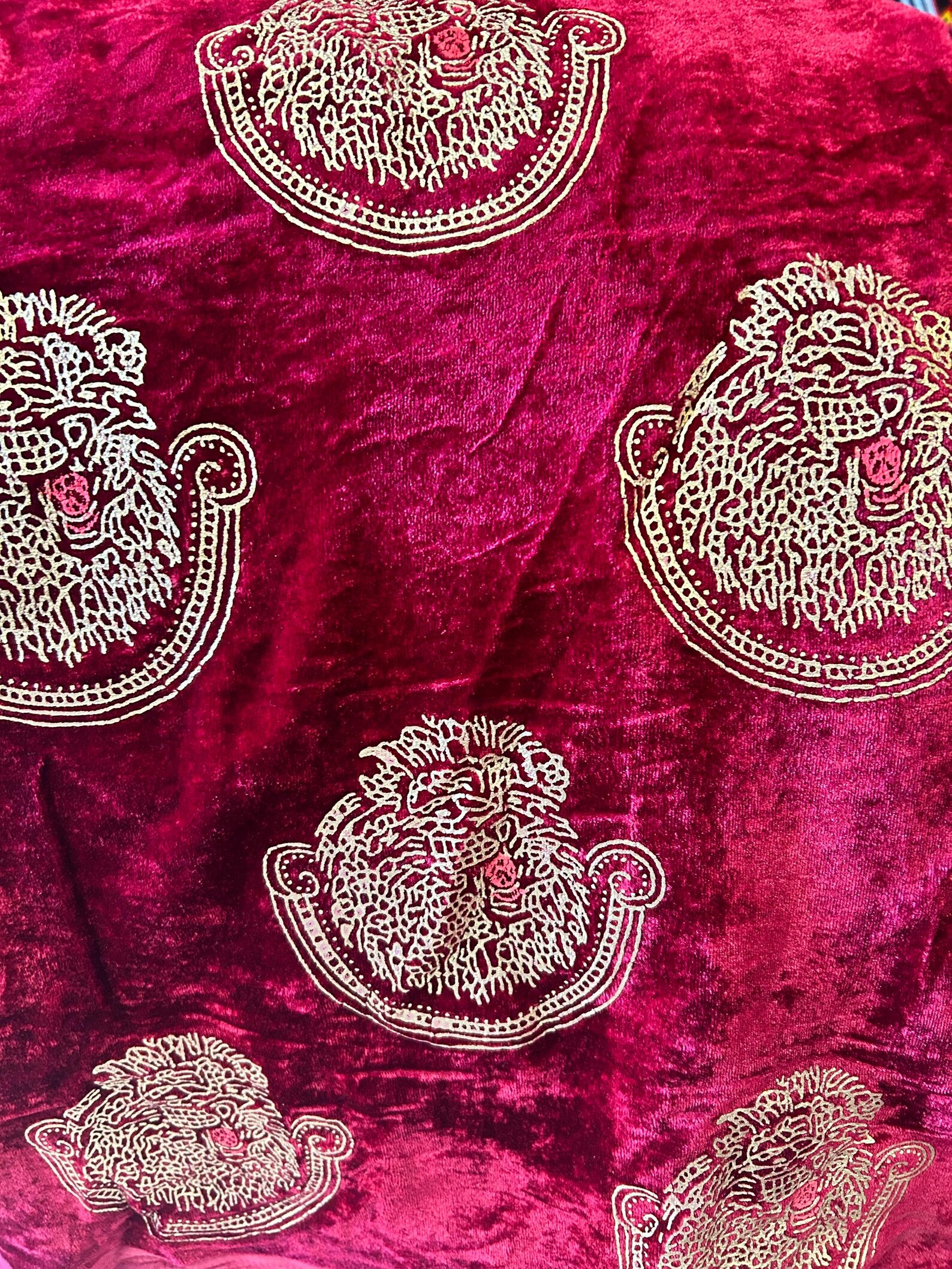 Isi Agu Red Velvet Nigerian Igbo Tribal Fabric per Yard/ Nigerian Feni ...