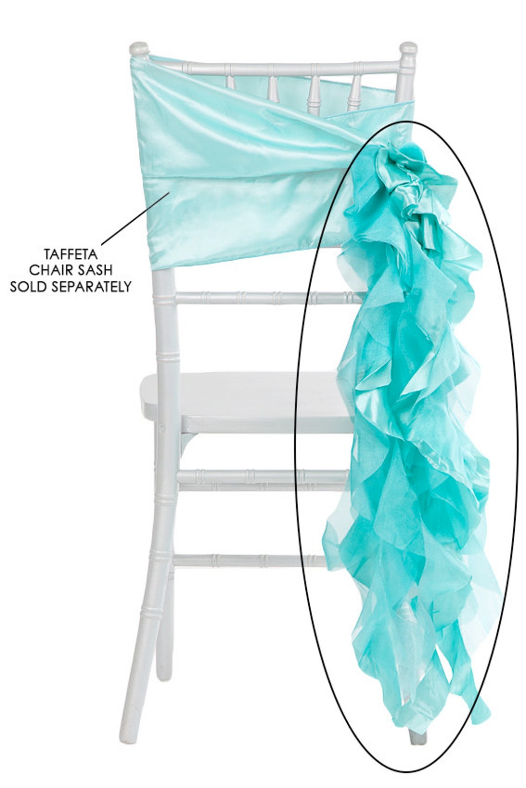 Turquoise Curly Willow Chair Sash for Weddings, Event Chair Sash, Chair ...