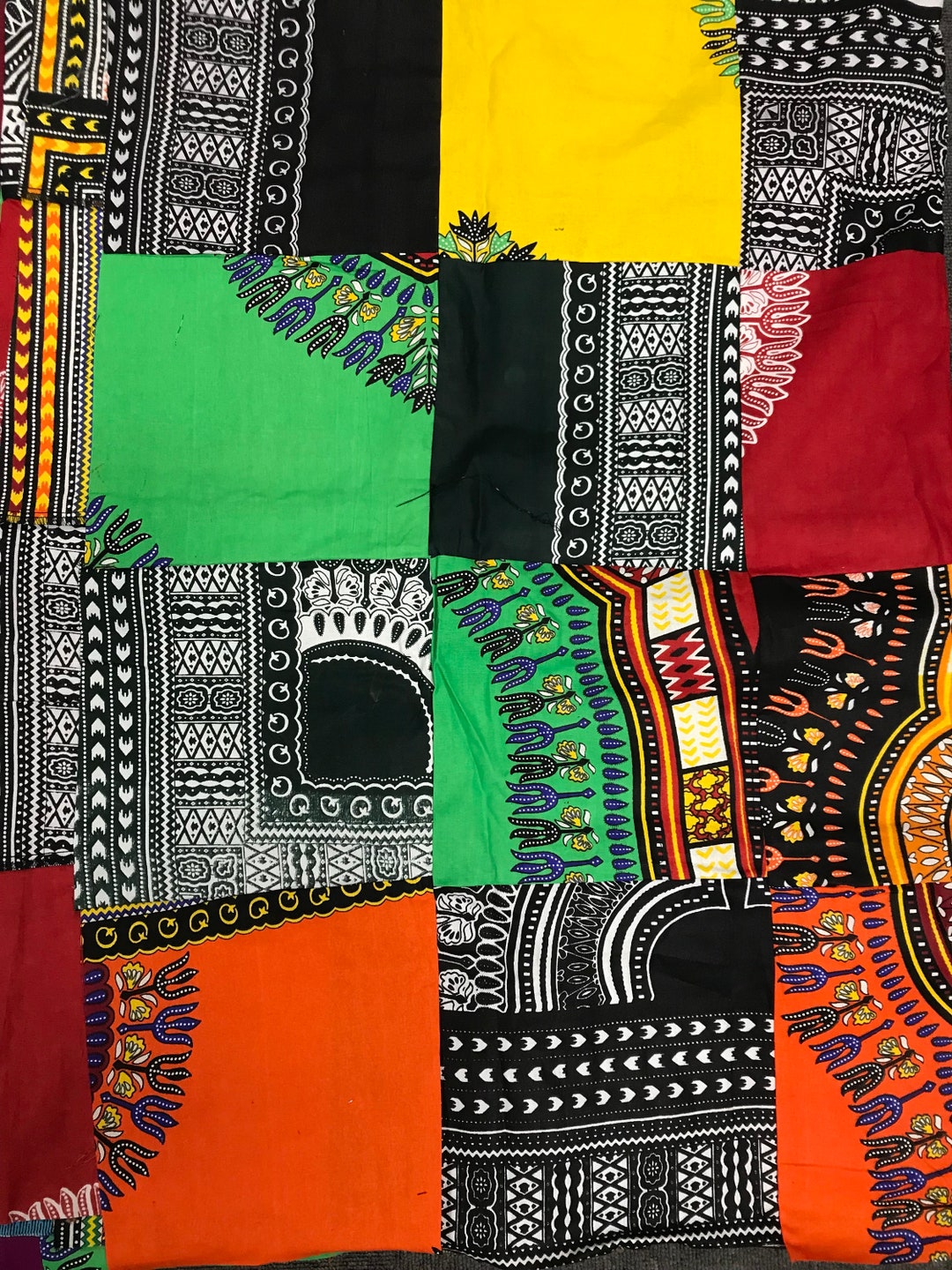 African Patchwork Fabric per Yard, Quilting & Apparel Fabric, Angelina ...