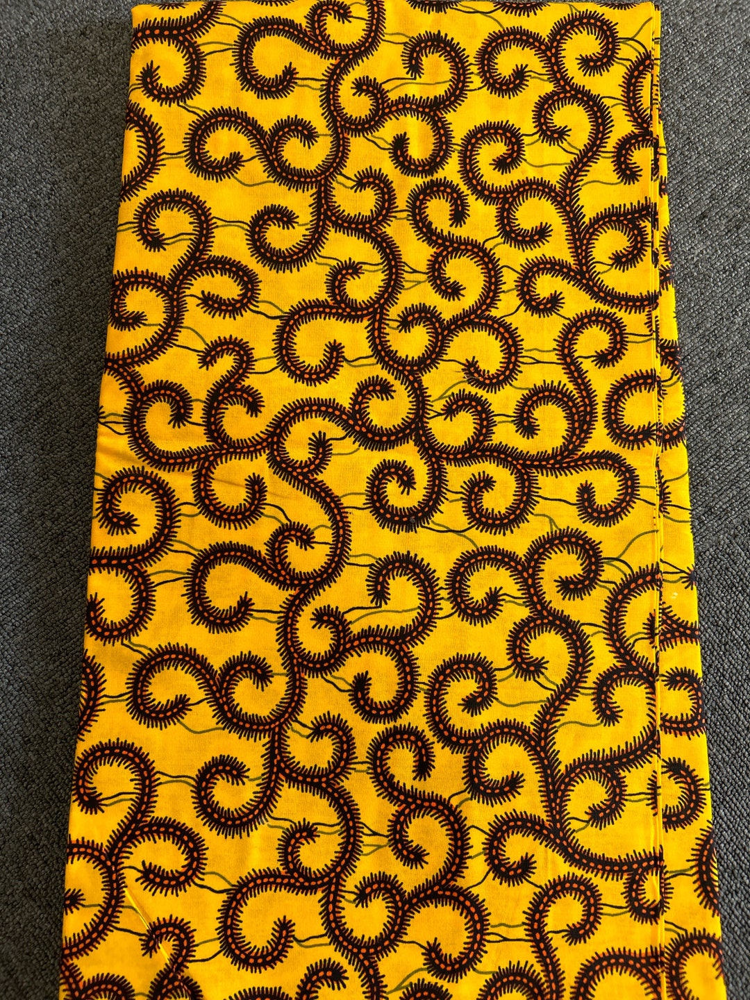 36x45 Yellow African Fabric, African Cotton Fabric by the Yard, Ethnic ...