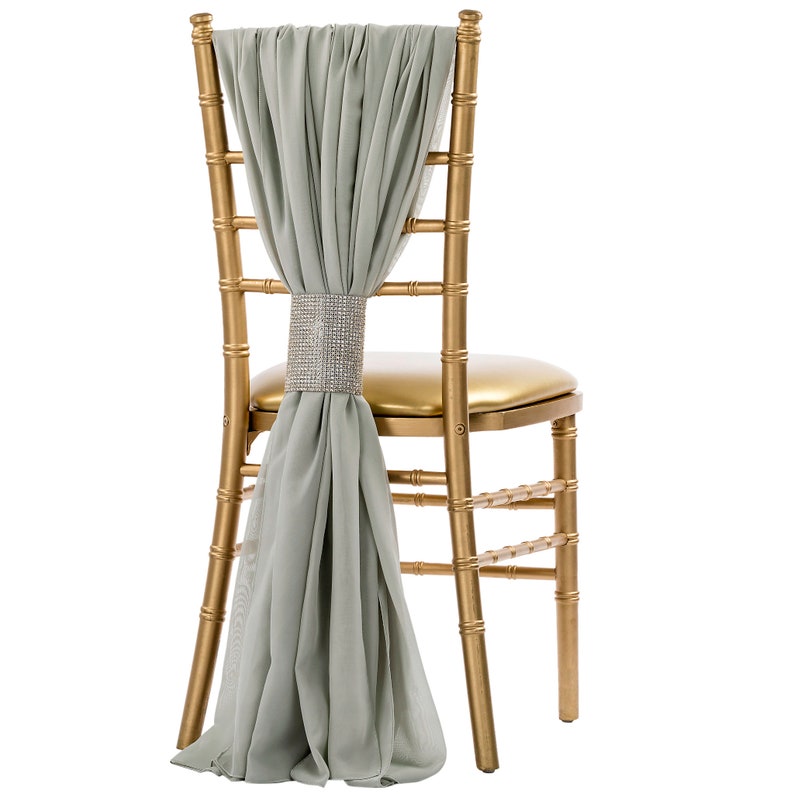 Silver Grey Chair Sash for Weddings Event Chair Sash Chair - Etsy