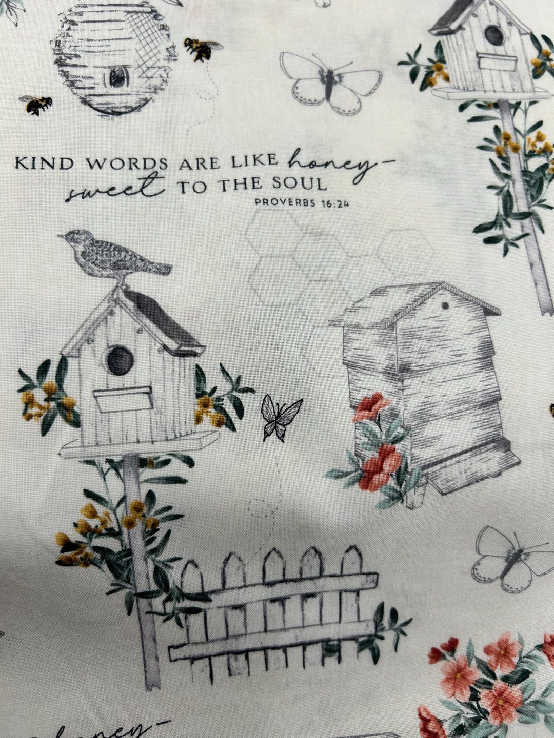 Kind Words Fabric, Sold by the Yard, Positive Words Fabric ...