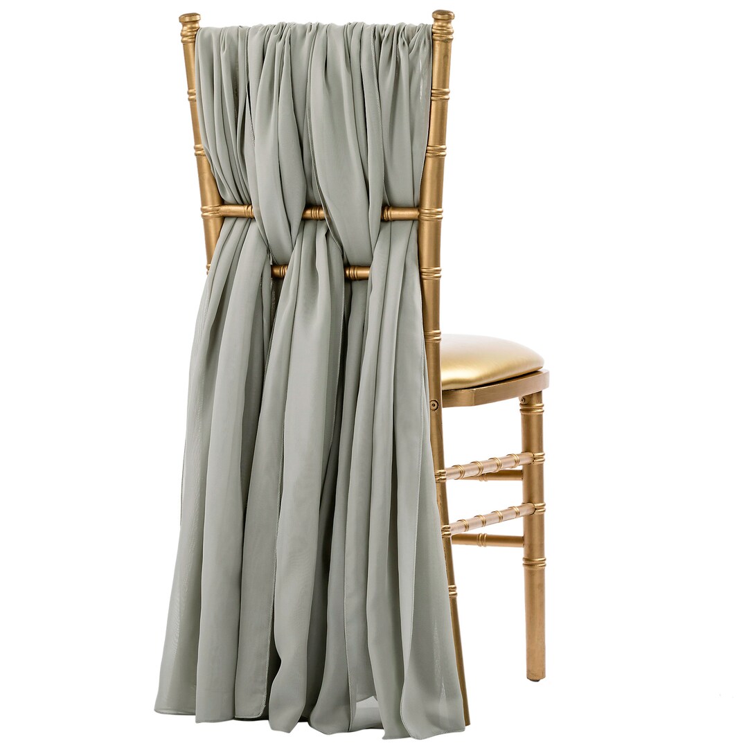 Silver Grey Chair Sash for Weddings, Event Chair Sash, Chair Ties ...