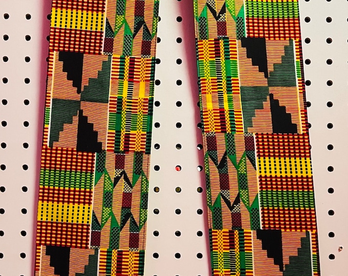 Long Double Sided Kente African Stole, African Scarf, 71”x 5” - Etsy