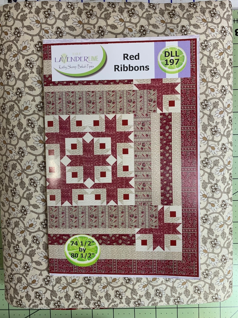 Red Ribbons Quilt Kit 75 X 80 - Etsy