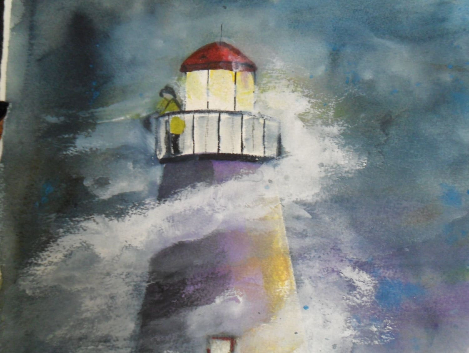 Colorful Lighthouse Original Watercolor Painting 15 X 22.5 - Etsy