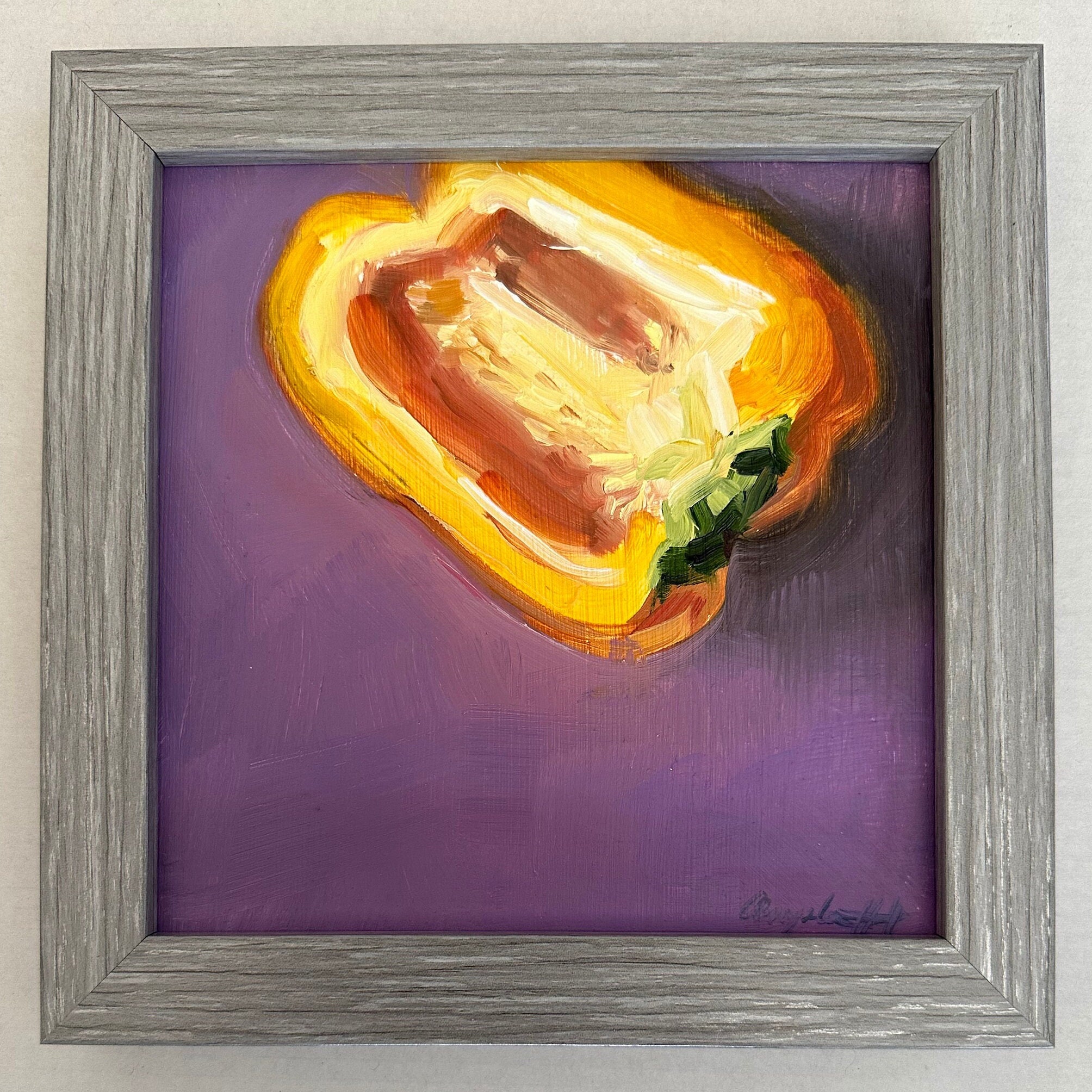Original Oil Painting of Orange Pepper Impressionistic Style Oil ...