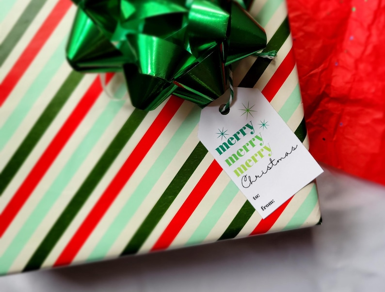 Christmas Gift Tags, Printable Gift Tags, Name Tag, Christmas Present ...