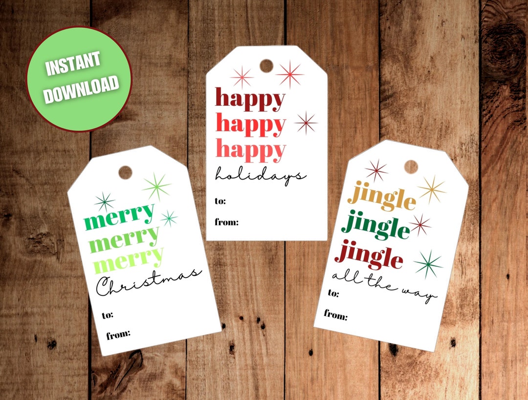 Christmas Gift Tags, Printable Gift Tags, Name Tag, Christmas Present ...