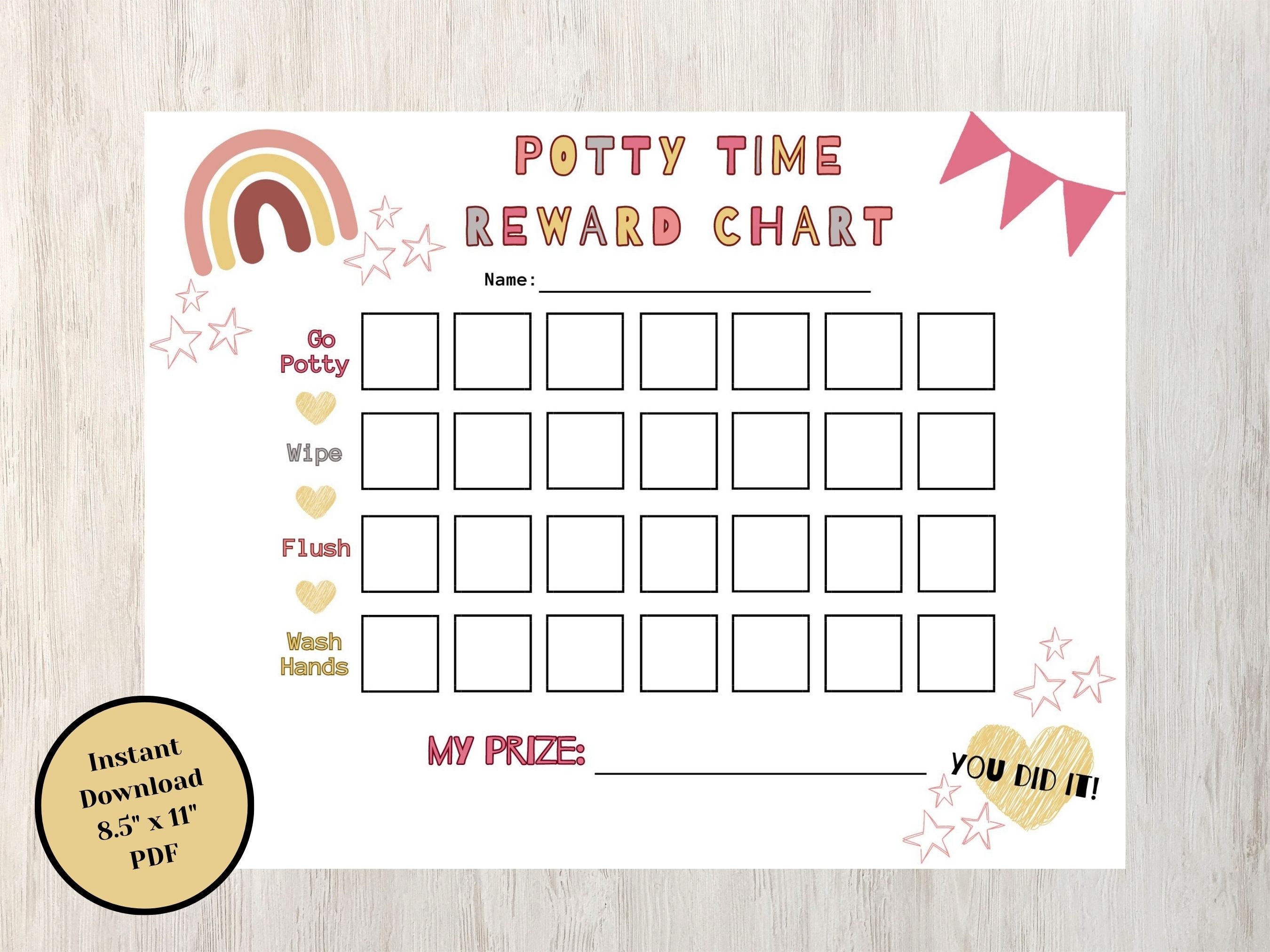 Potty Training Reward Chart, Reward Game, Sticker Chart, Toddlers, Kids ...