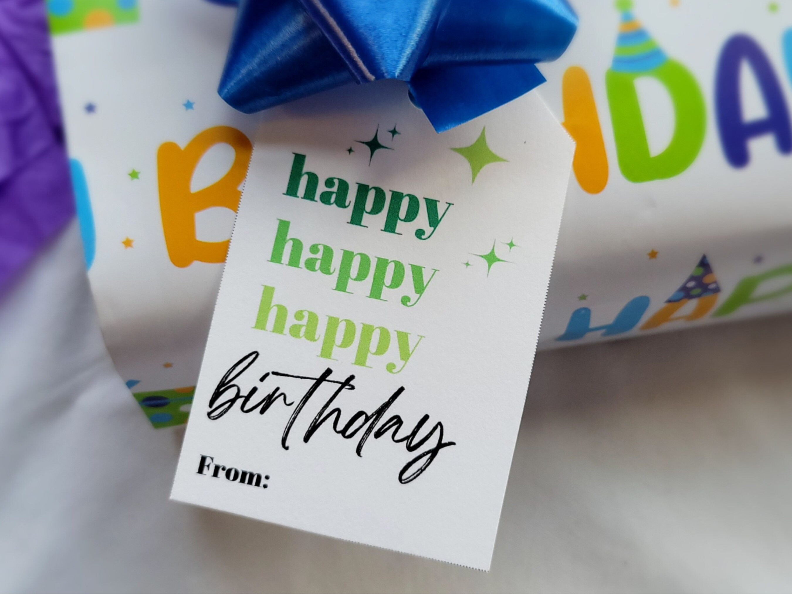 Colorful Birthday Gift Tags Printable, Birthday Party Decor, Fun ...