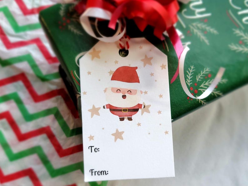 Christmas Gift Tags Printable, Gift Label, Christmas Present Name Tag ...