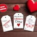 Valentine's Day Gift Tags, Gift Label, Hearts Gift Tag, Printable Gift ...