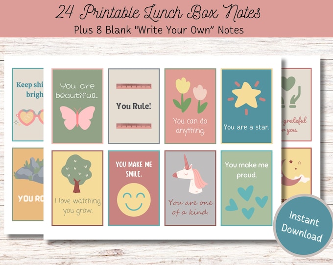 45 Kindness Cards Affirmation Cards Inspiring Lunchbox Printable Notes ...