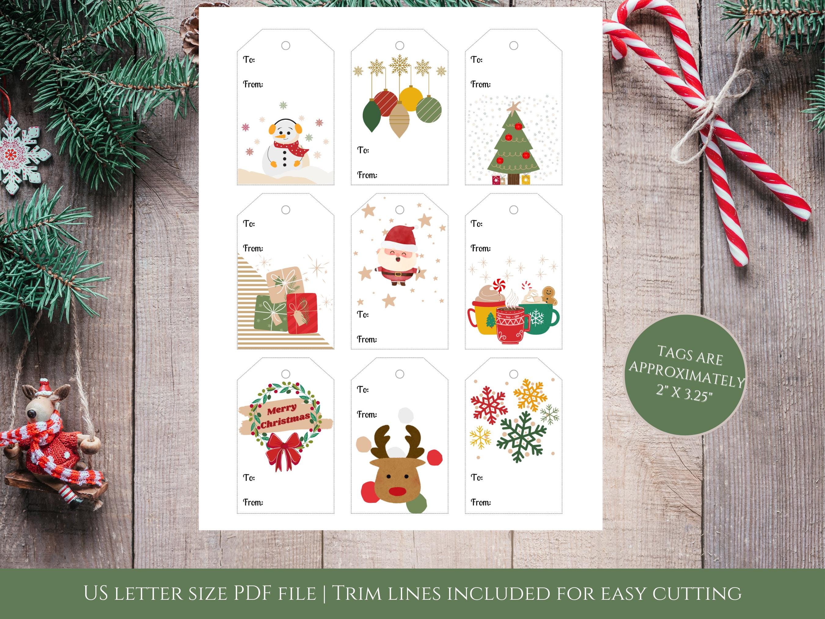Christmas Gift Tags Printable, Gift Label, Christmas Present Name Tag ...