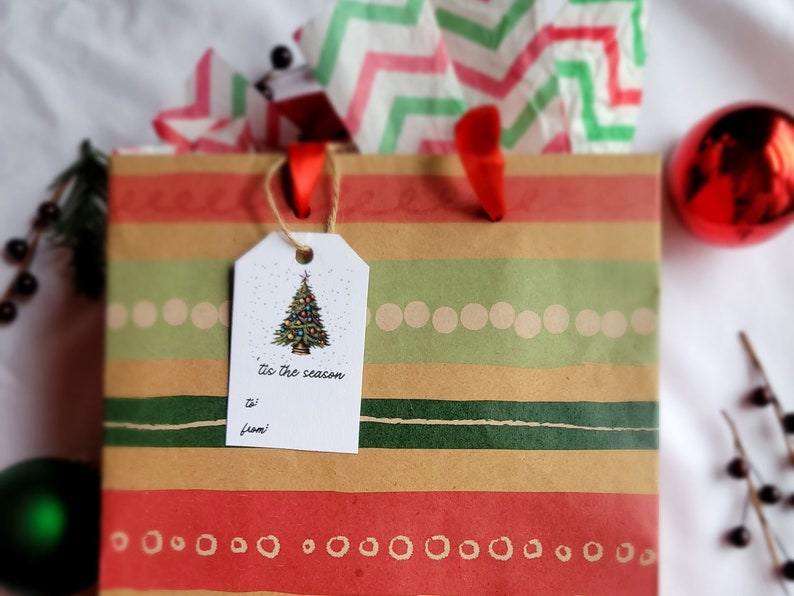 Vintage Christmas Gift Tags Printable Retro Christmas Gift Tags Set of ...