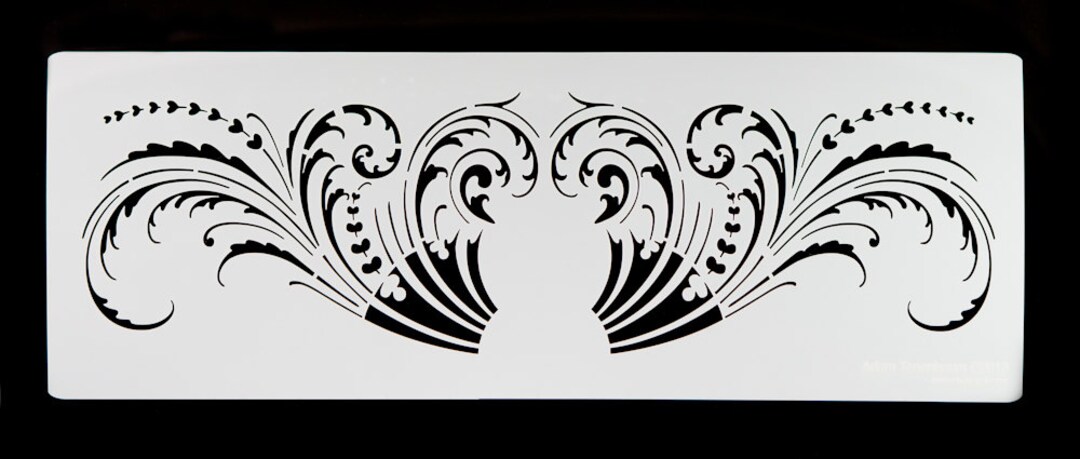 Spanish Victorian Ornate Stencil: Flexible Mylar for Airbrush, Wall Art ...