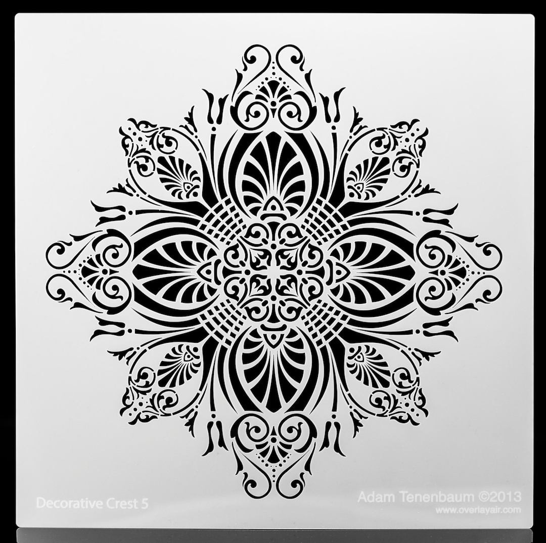 Decorative Floral Crest. Wall / Art / Craft / Painting / Makeup ...