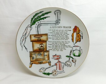 Kitchen prayer plate | Etsy