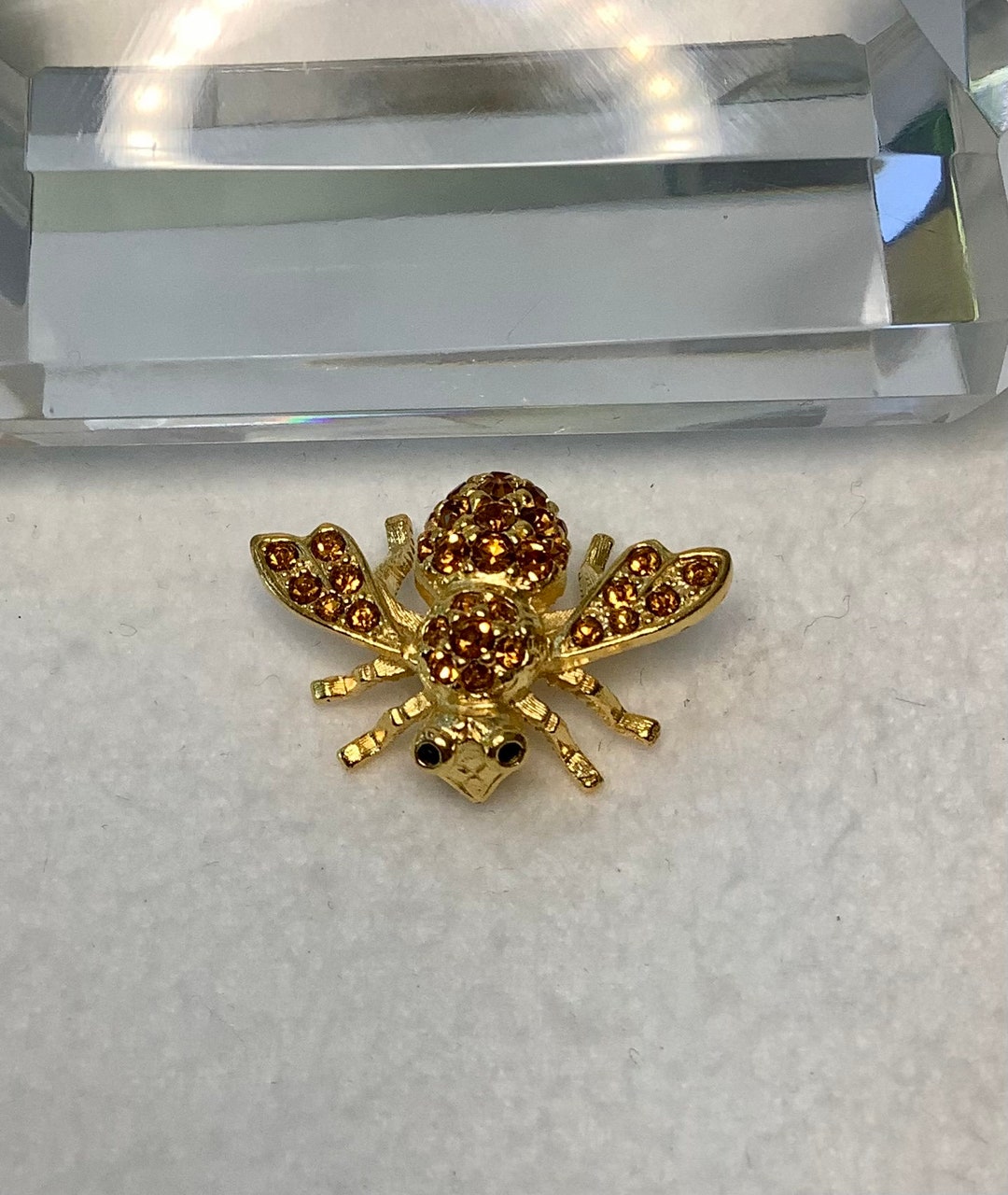 Vintage Joan Rivers Yellow Bumble Bee Brooch Pin Signed Jewelry Gold ...