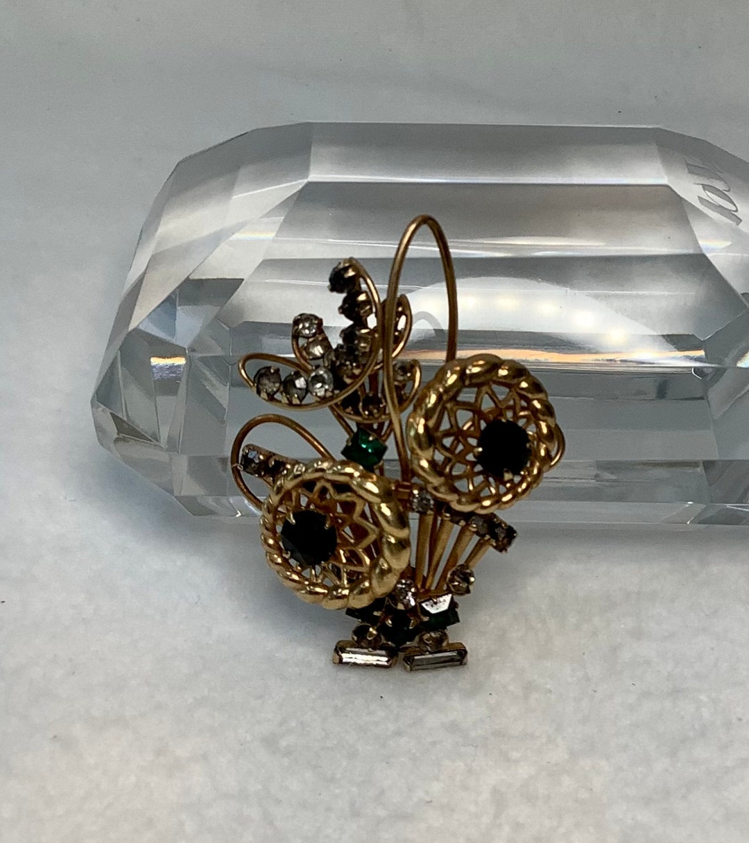 Vintage Abstract Flower M&S 12K Gold Filled Brooch Pin Signed Jewelry ...