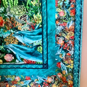Whale Ocean Life Quilt Handmade Completed Finished Beach Underwater ...