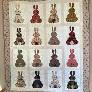Custom Country Bunny Quilt Quilted Handmade MADE TO ORDER Blanket Throw ...