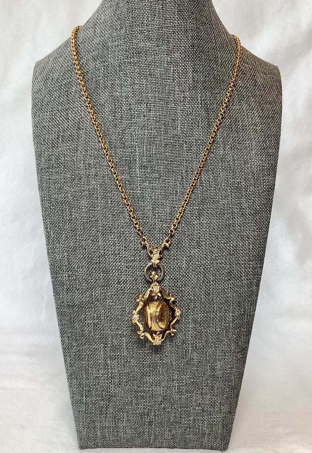 Vintage Triple Locket Pendant Necklace Joan Rivers Signed Designer ...