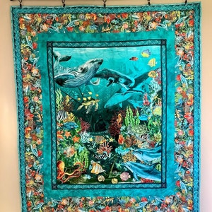 Whale Ocean Life Quilt Handmade Completed Finished Beach Underwater ...