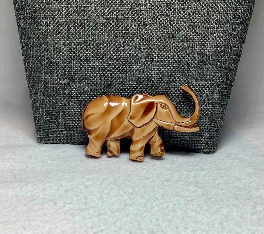 Vintage Yellow Elephant Brooch Pin Made in Italy Signed Jewelry ...