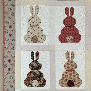 Custom Country Bunny Quilt Quilted Handmade MADE TO ORDER Blanket Throw ...