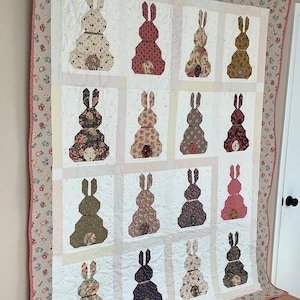 Custom Country Bunny Quilt Quilted Handmade MADE TO ORDER Blanket Throw ...