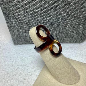 Vintage Faux Tortoiseshell Finger Ring Jewelry Double Circle Rings ...