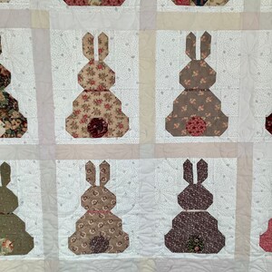 Custom Country Bunny Quilt Quilted Handmade MADE TO ORDER Blanket Throw ...