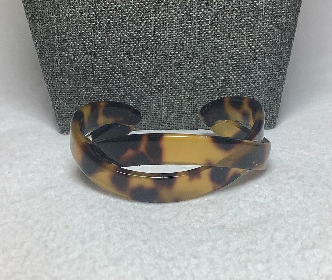 Vintage Translucent Twisted Brown Swirl Bangle Cuff Bracelet Fashion ...