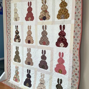 Custom Country Bunny Quilt Quilted Handmade MADE TO ORDER Blanket Throw ...