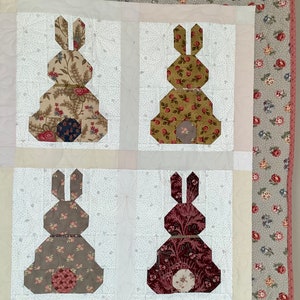 Custom Country Bunny Quilt Quilted Handmade MADE TO ORDER Blanket Throw ...