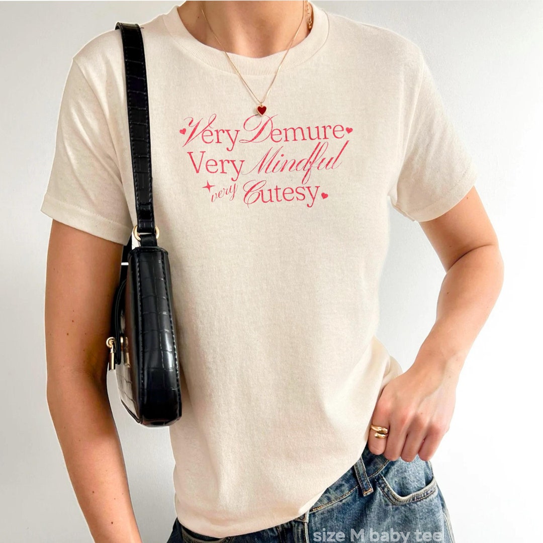 Demure Baby Tee Shirt, Very Demure Mindful Coquette Baby Tee Top, Soft ...