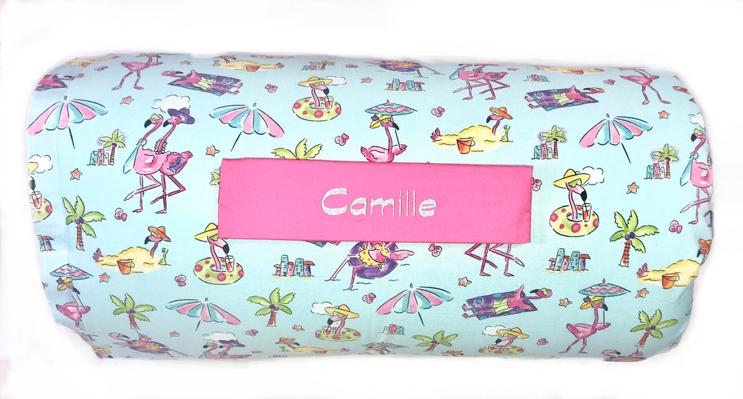 Flamingo Beach Nap Mat: Personalized Embroidered Name, Removable Pillow ...